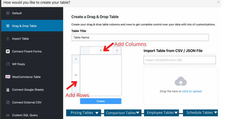 Create Online Tables Easily with Drag and Drop Table Builder