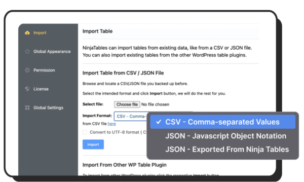 Ninja Tables Features | WordPress Table Builder