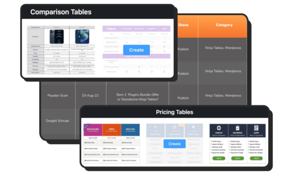 Ninja Tables Features | WordPress Table Builder