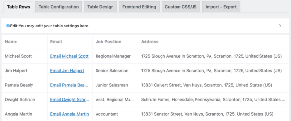 WordPress Posts Table With Ninja Tables