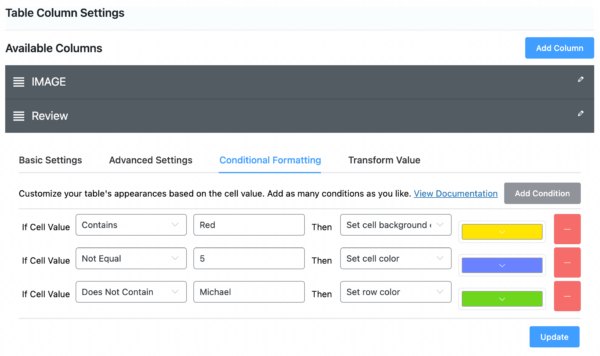 Conditional Formatting In WordPress Tables