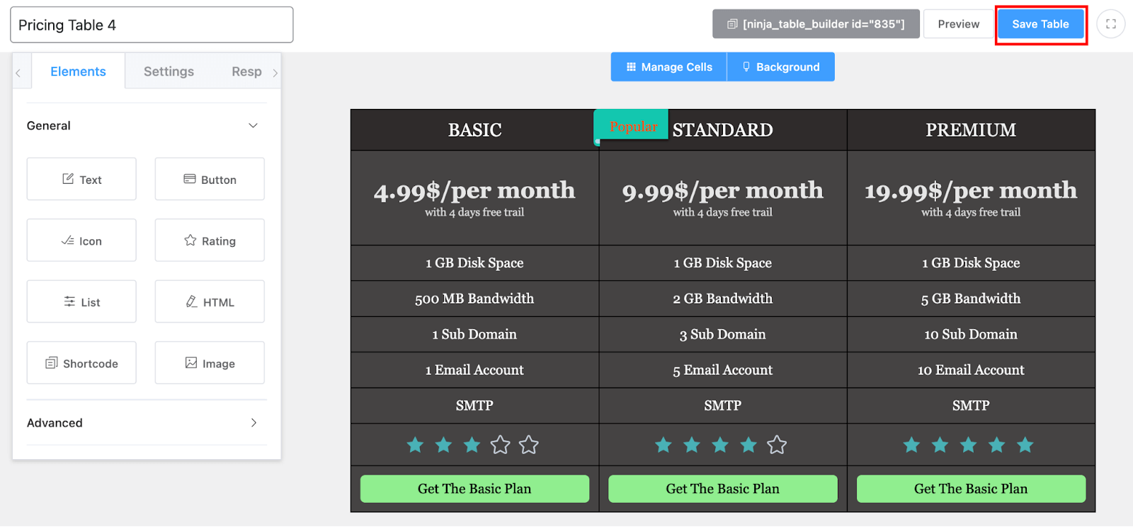 5 Simple Steps To Design and Customize Your Pricing Table