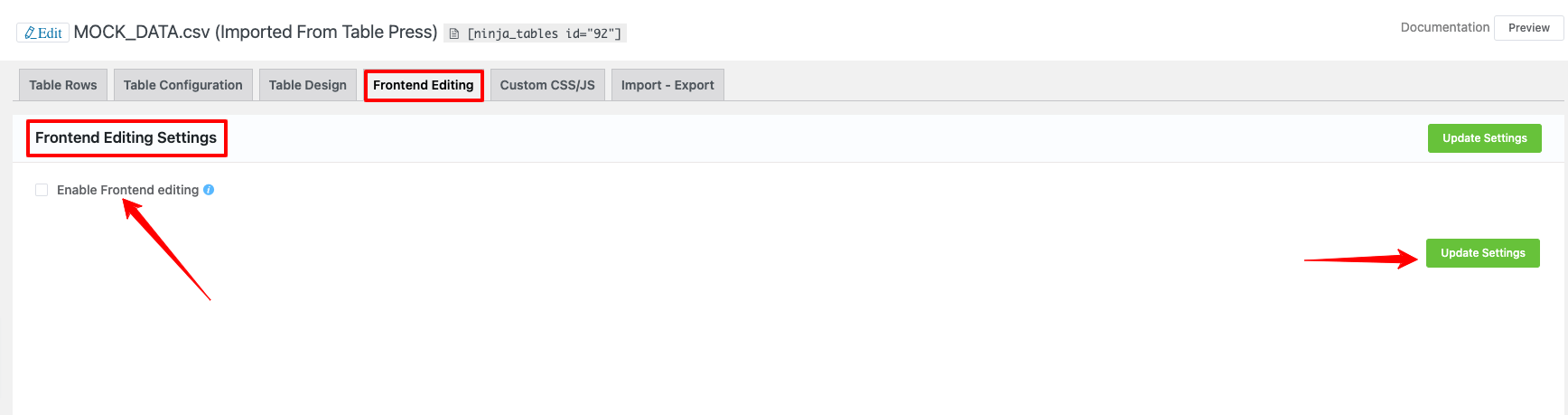 Table Frontend Editing Ninja Tables 7957