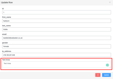 Text Area - Ninja Tables Data Type