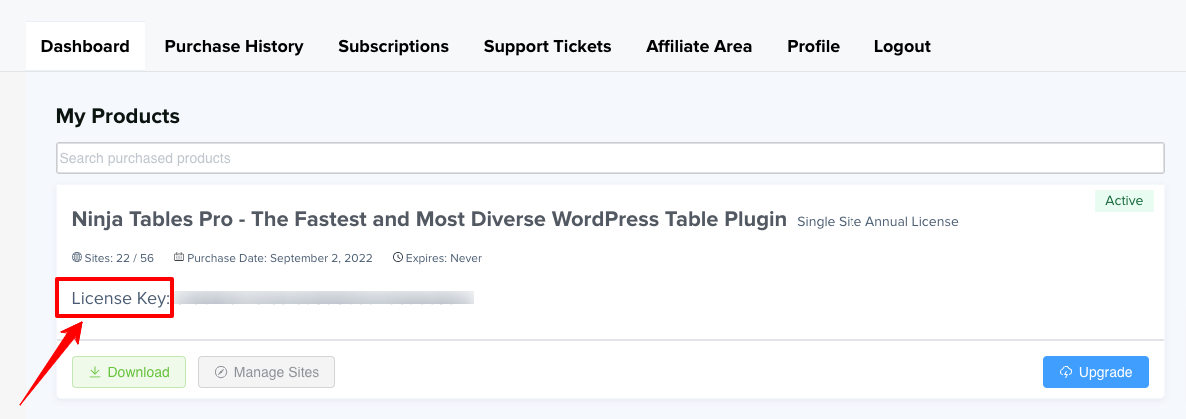 Upgrade and Activate Ninja Tables Pro License Key