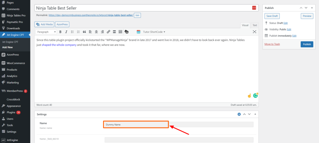 ACF/Metabox/JetEngine Integration with Ninja Tables