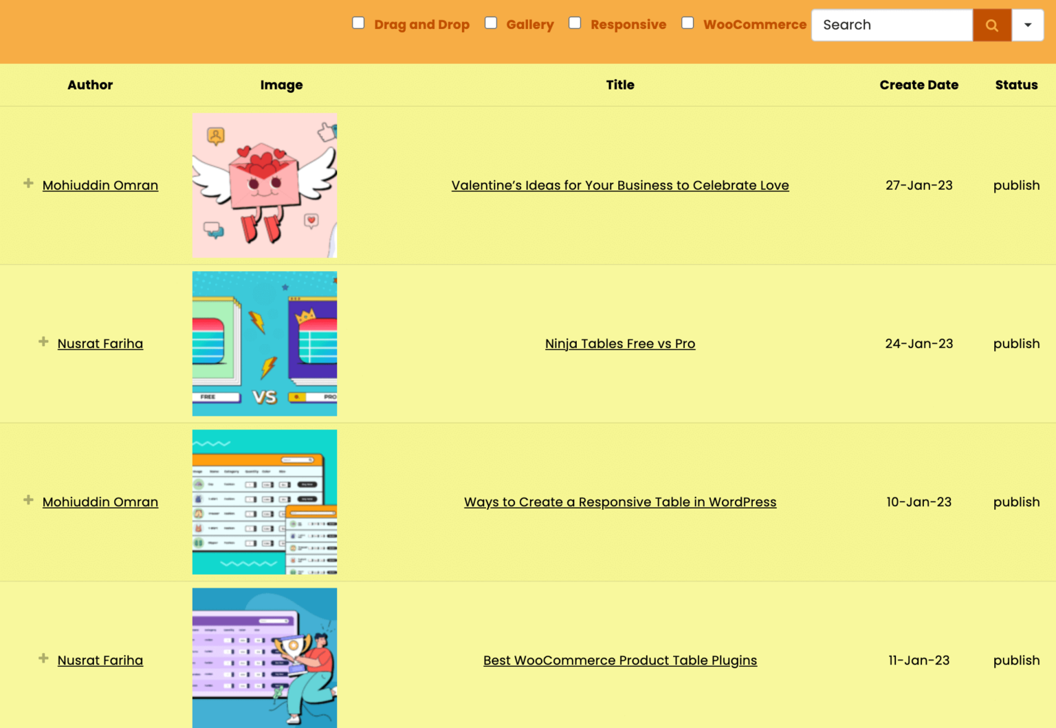 3 Steps To Create WP Posts Tables Using Ninja Tables