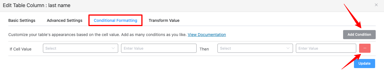Conditional Formatting in Ninja Tables