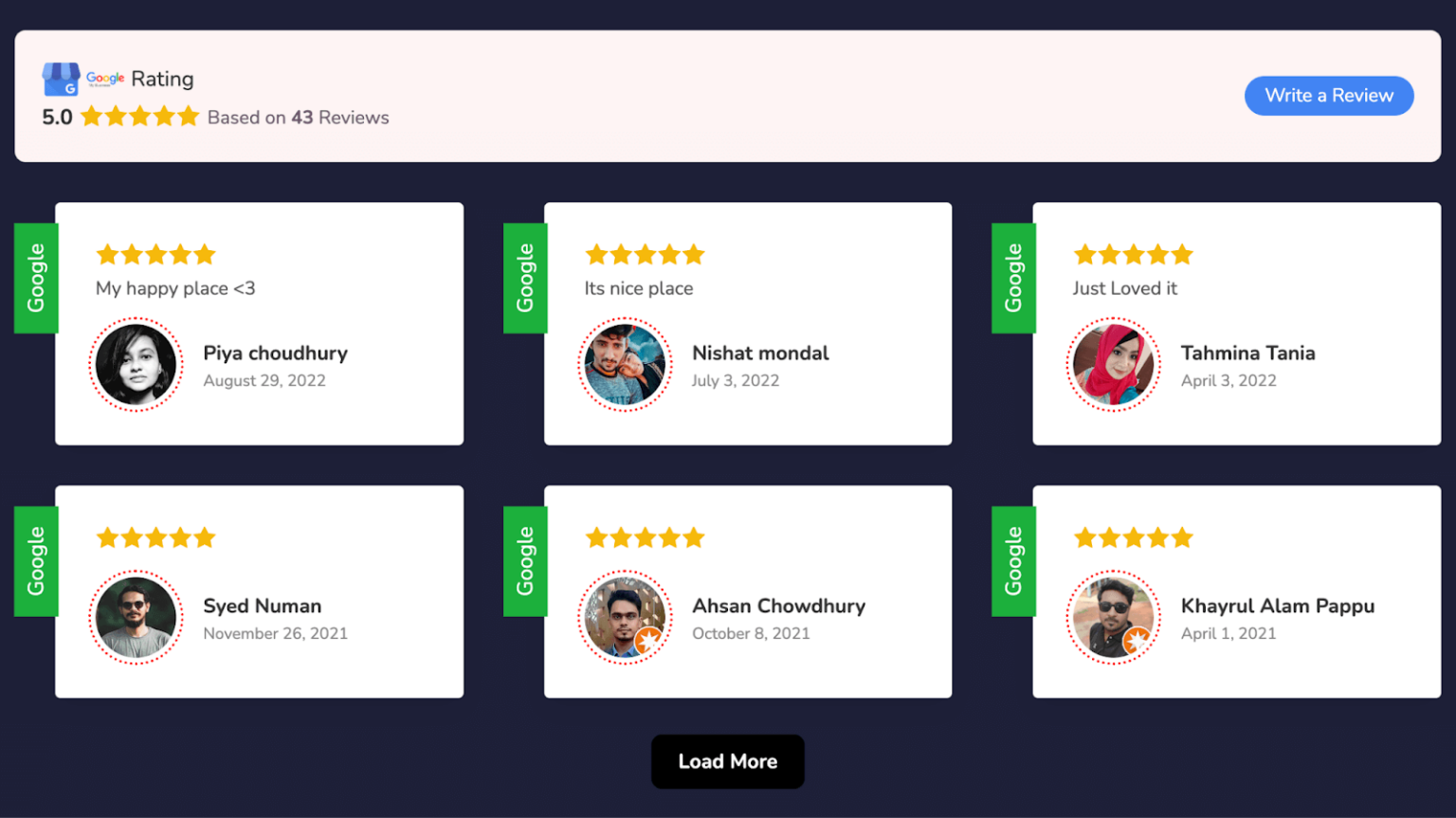 Writing Google Reviews and Displaying Reviews in WordPress Tables