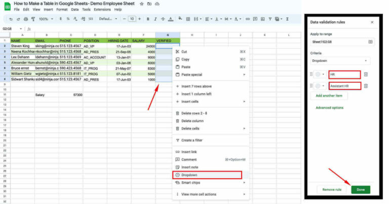 How To Make A Google Spreadsheet Table (step By Step Guide)