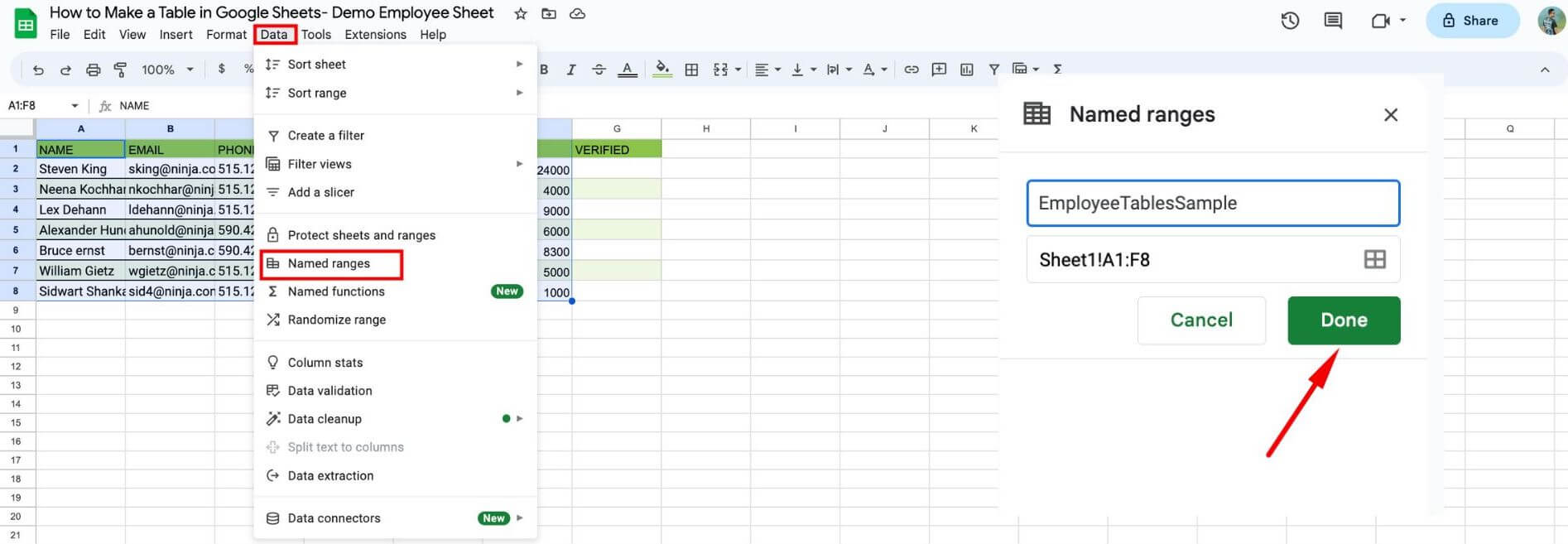 How to Make a Google Spreadsheet Table (Step By Step Guide)