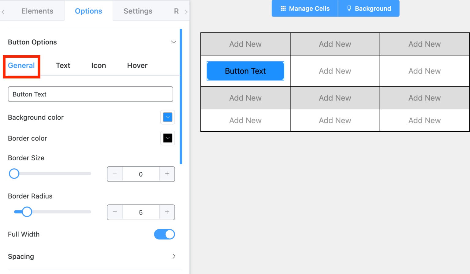 Call to Action Button Element in Ninja Tables