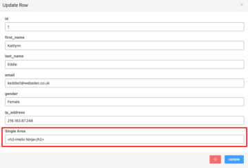 Single Line Text Field - Ninja Tables Data Type