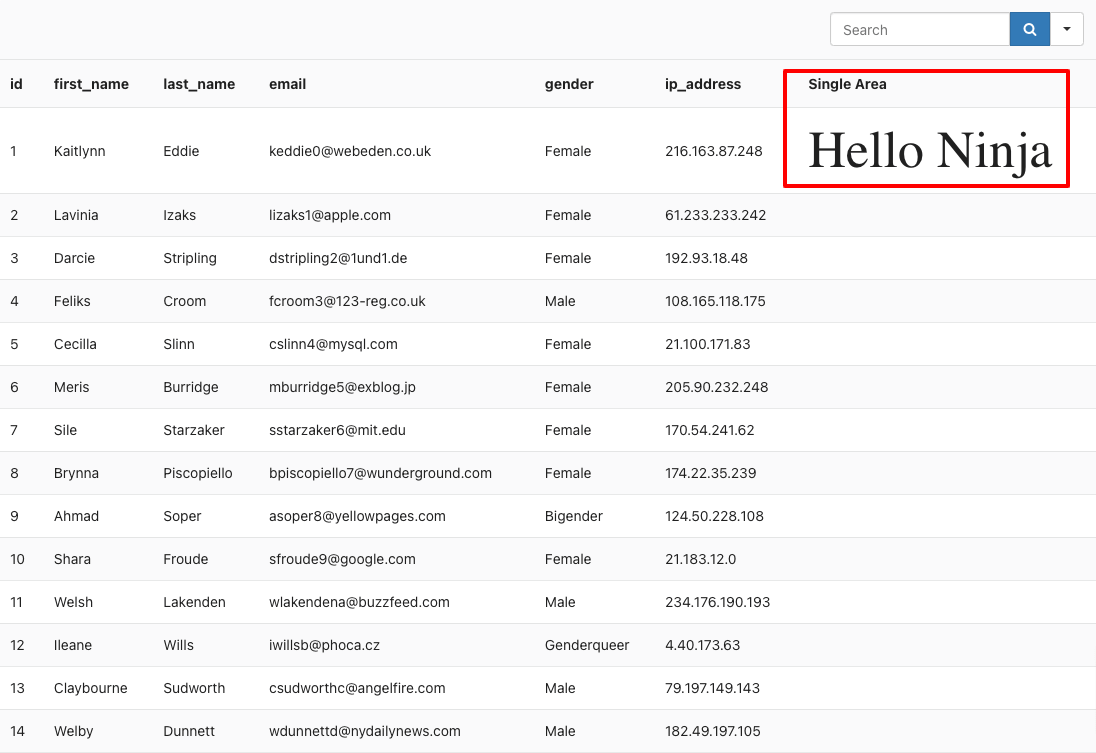 Single Line Text Field - Ninja Tables Data Type