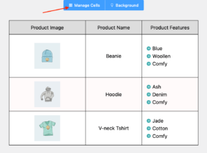 Manage Cells in Ninja Tables Drag and Drop Table