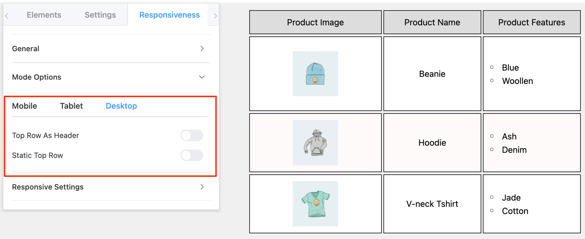 Ninja Tables Drag and Drop Responsiveness