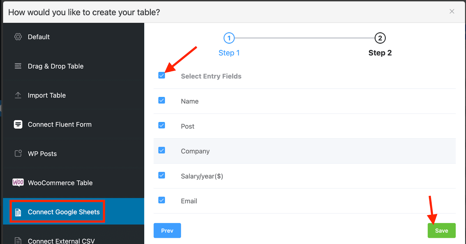 Ninja Tables Google Sheets Integration - Google Sheets Data Table