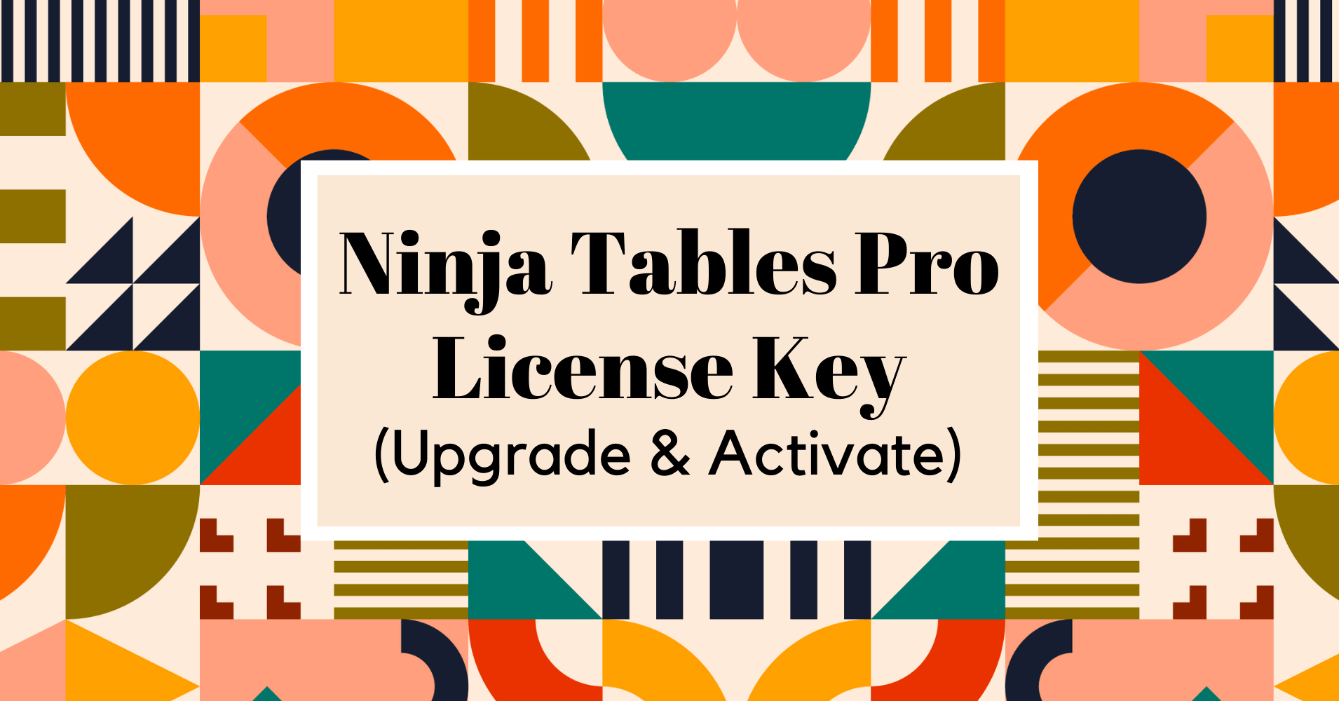 Upgrade and Activate Ninja Tables Pro License Key