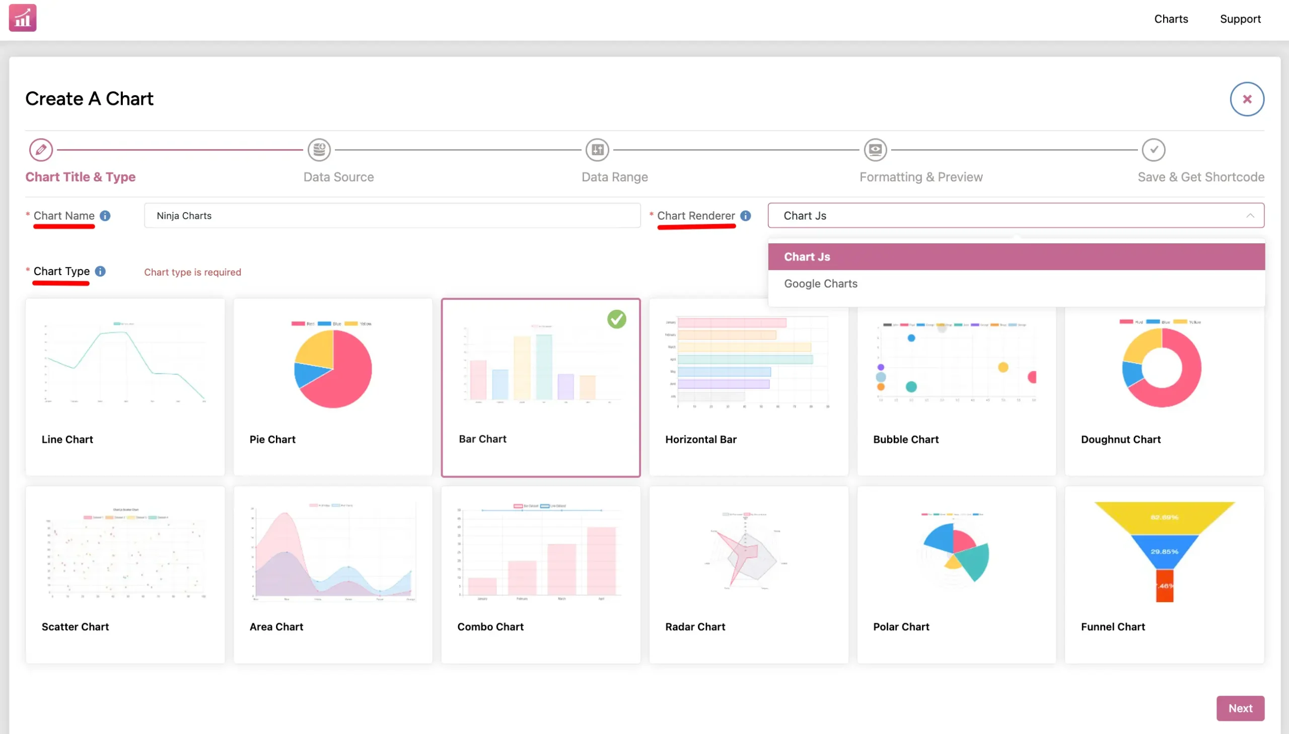 Getting Started with Ninja Charts : WordPress Charts Plugin
