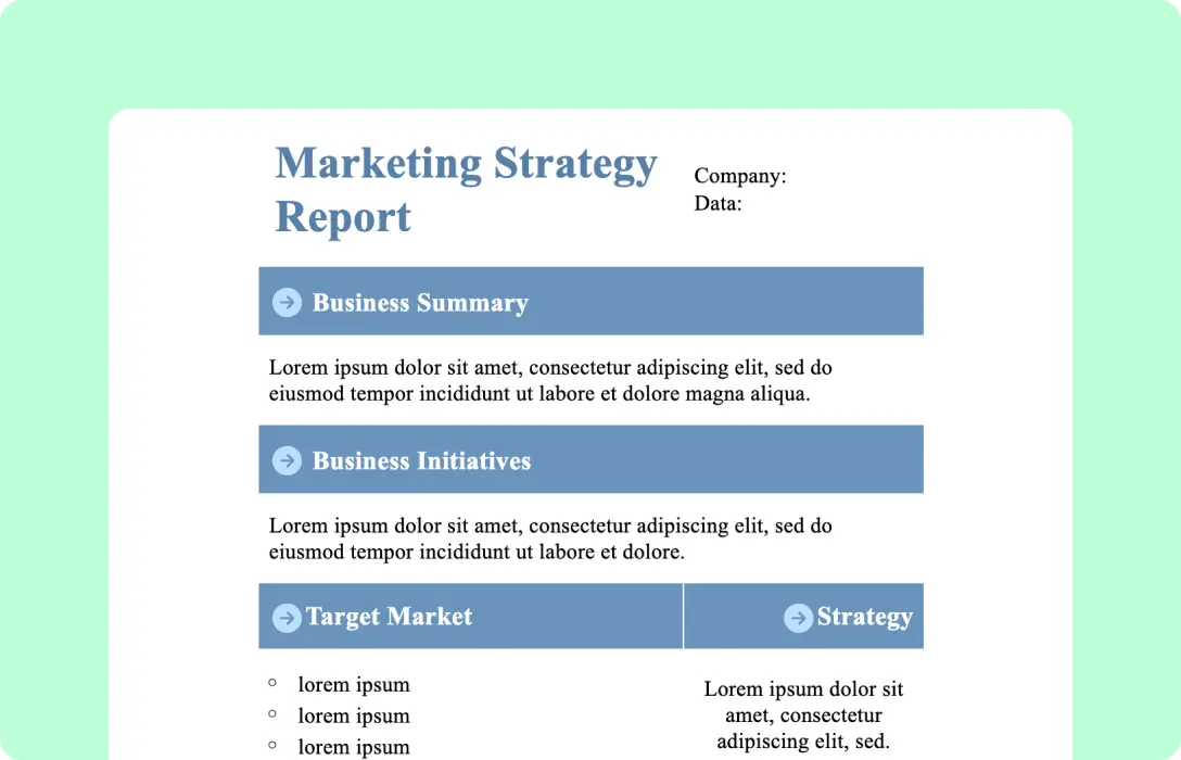 Marketing Report Template